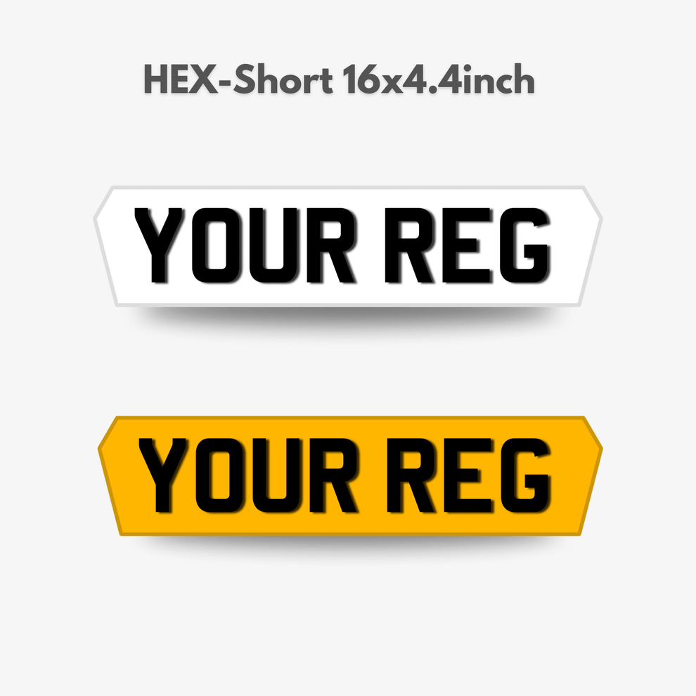 Pre Rolled HEX LAMBO SHAPED NUMBER PLATE STYLE PAIR CUSTOM PLATES For ...